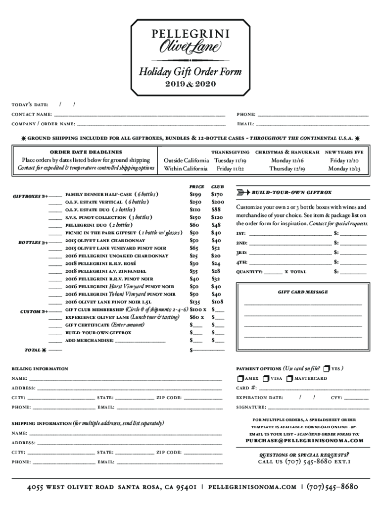 Fillable Online Employee Holiday Gift Order Form Template Fax Email Print - pdfFiller