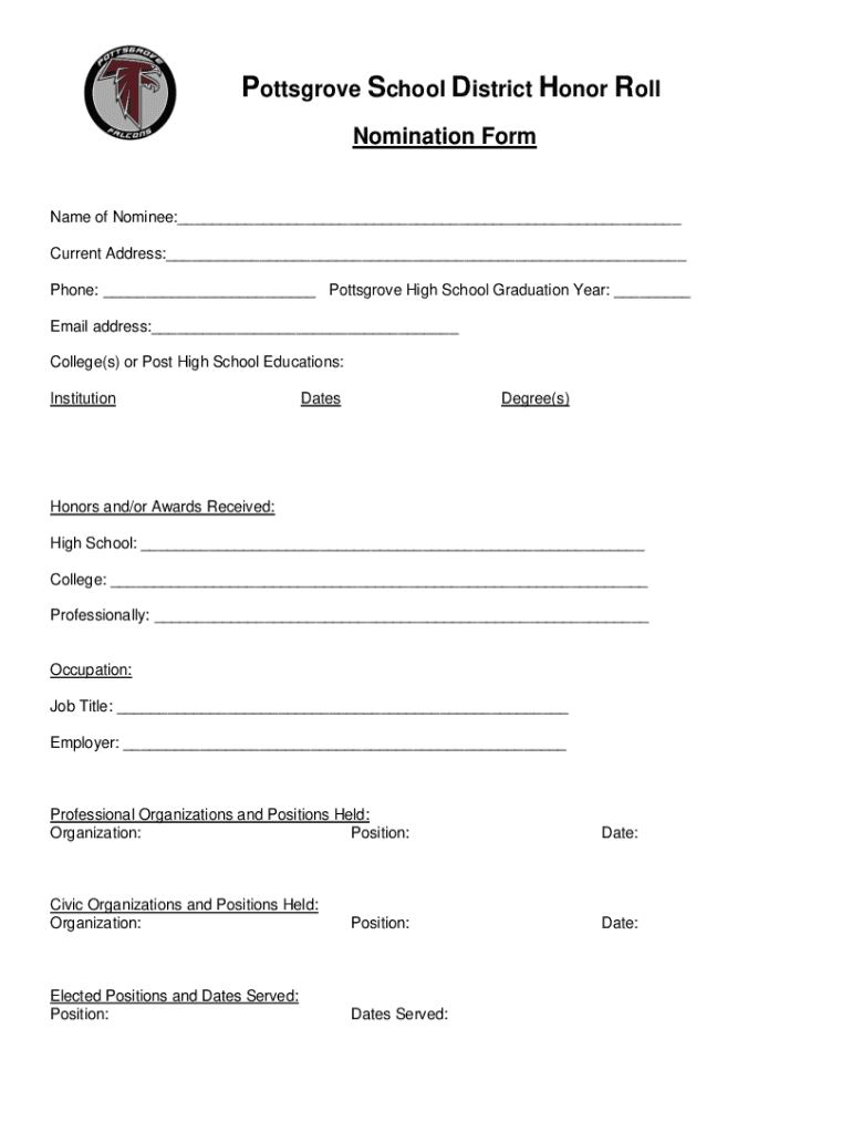 Fillable Online Pottsgrove High School / Homepage Fax Email Print - pdfFiller