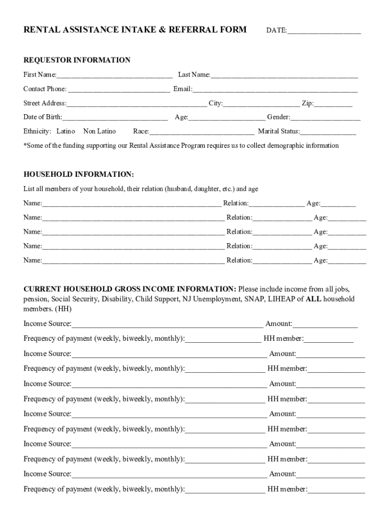 Fillable Online RA intake and referral form Final.docx Fax Email Print ...