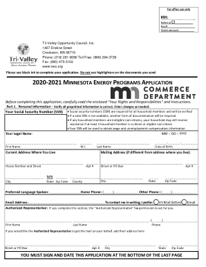 Fillable Online Energy assistance application mn fillable Fax Email Print - pdfFiller