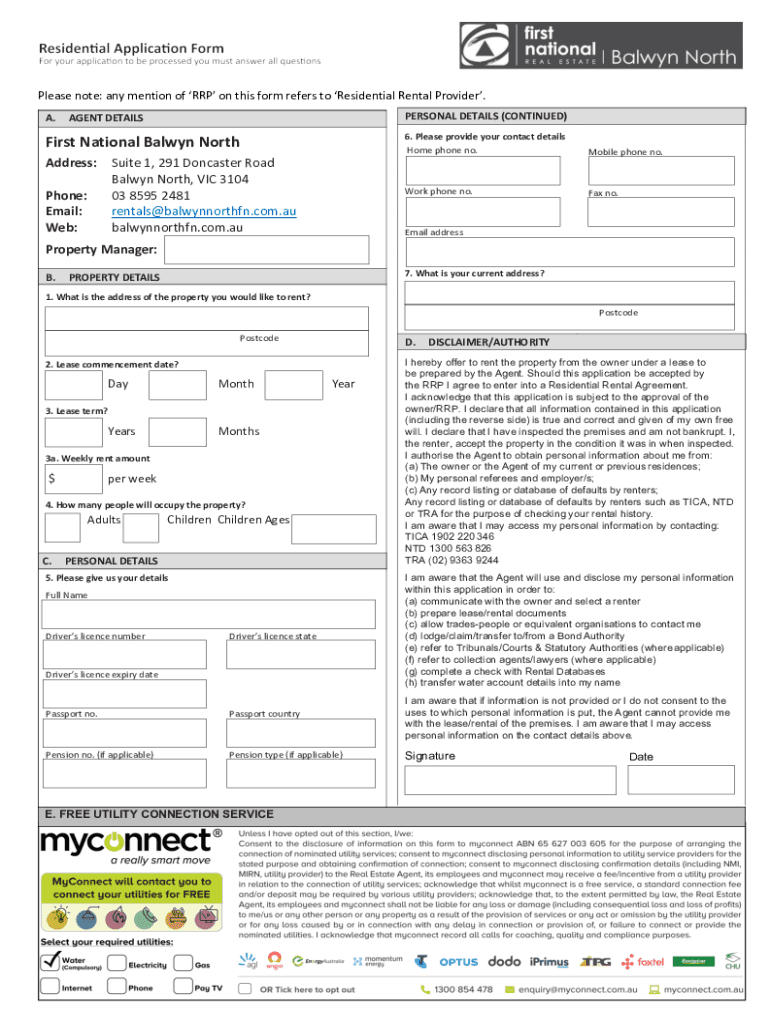 Fillable Online First National- Bawlyn North Application Form.docx Fax ...
