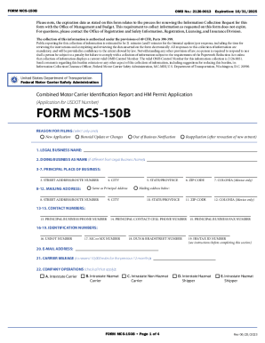Fillable Online 2020 Form DoT MCS-150B Fill Online, Printable, Fillable ...