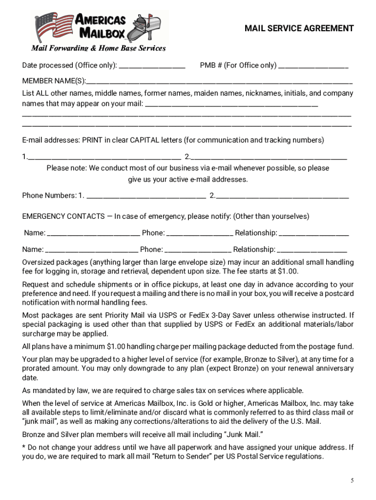 Fillable Online Mail Forwarding Sample Clauses Fax Email Print - pdfFiller