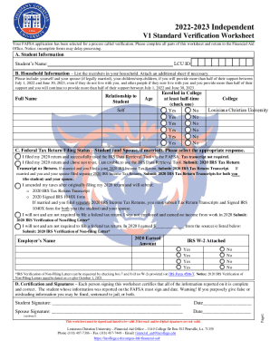 Fillable Online V1 Standard Verification Worksheet Fax Email Print ...