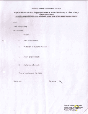 Fillable Online Anti ragging form du pdf Fax Email Print - pdfFiller