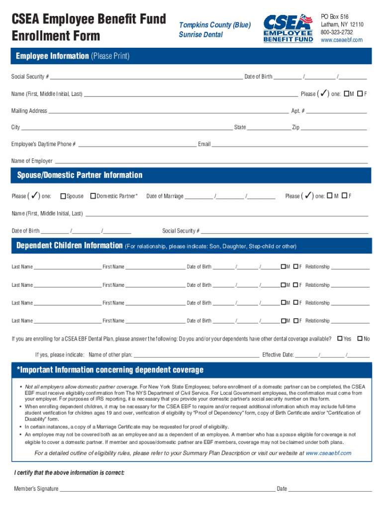 Fillable Online Csea Form - Fill Online, Printable, Fillable, Blank Fax ...