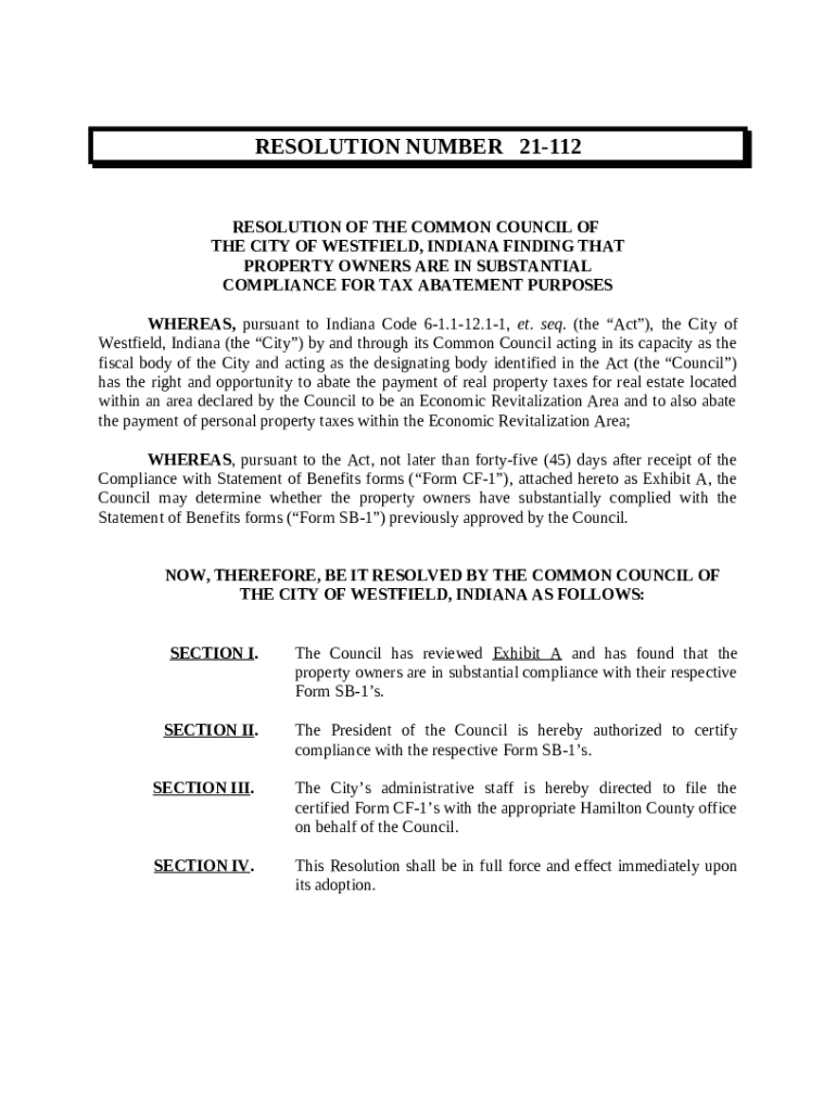RESOLUTION NUMBER21-112 Doc Template | pdfFiller