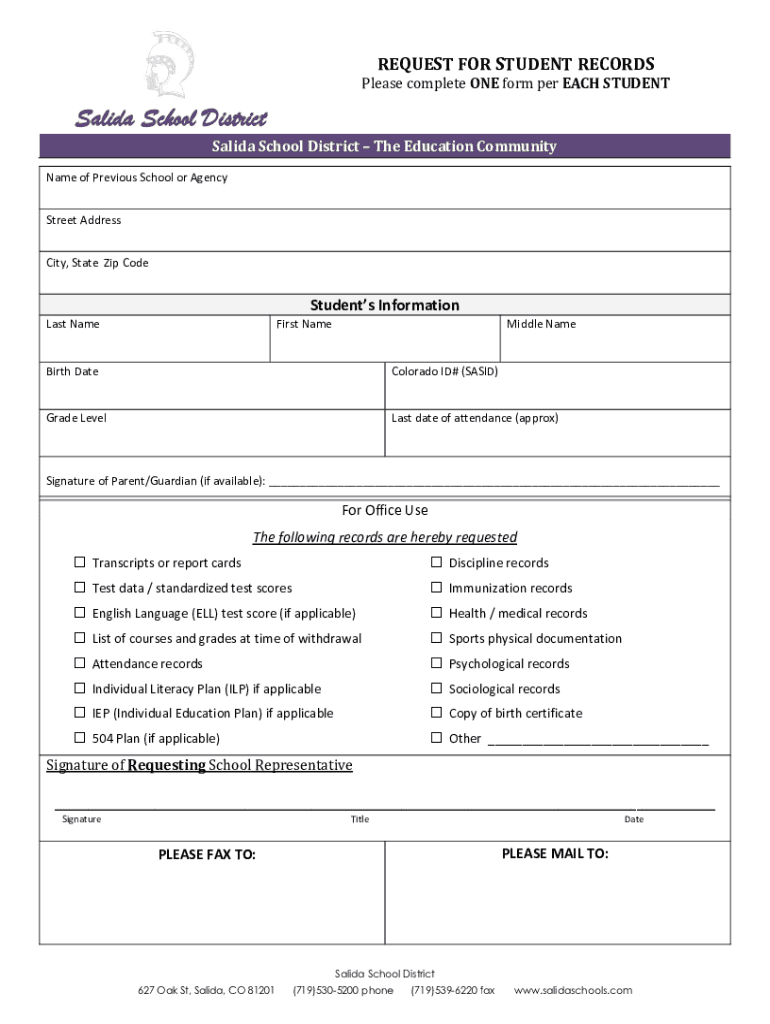 Fillable Online How to Request Educational Records- Sample Letter ...