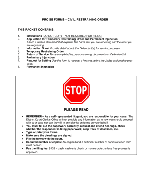Fillable Online Fill out civil harassment restraining order forms Fax ...