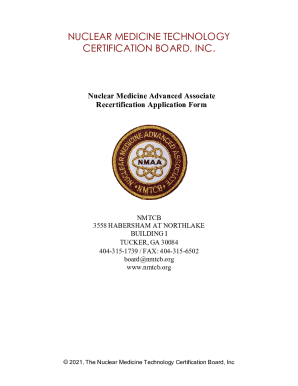 Fillable Online NMTCB: Nuclear Medicine Technology Certification Board ...