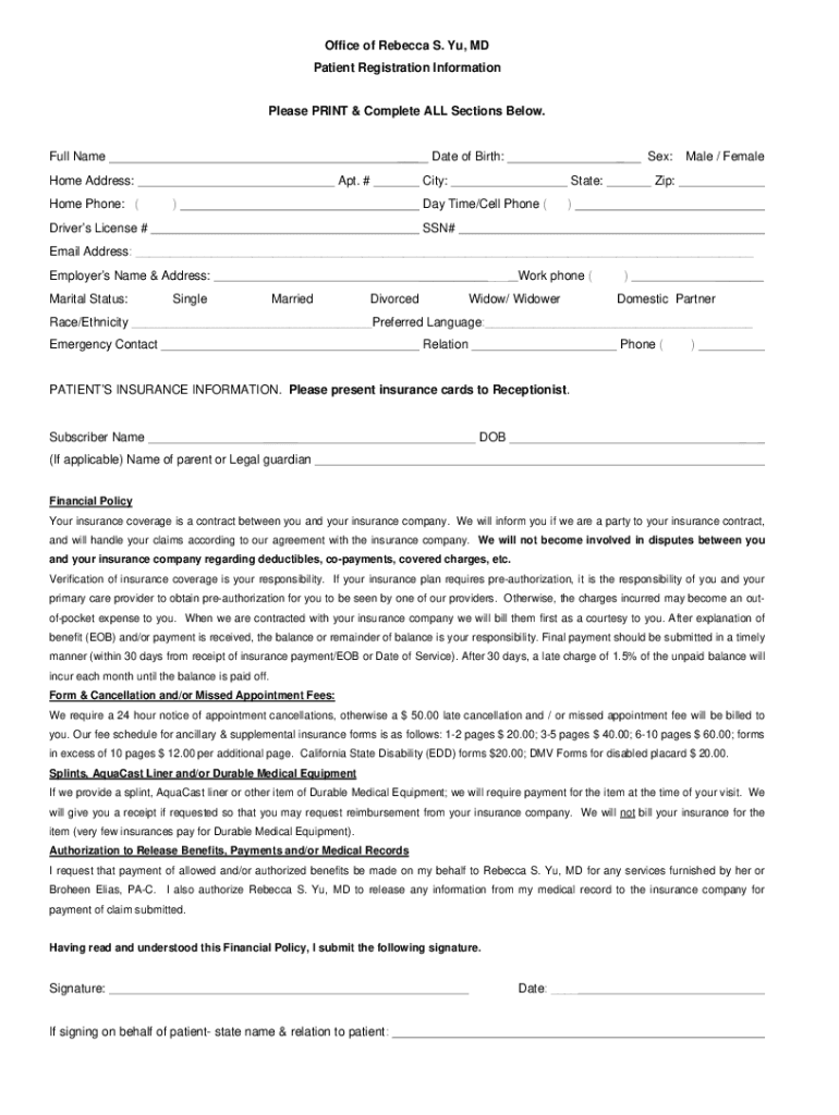 Fillable Online Patient Forms - Orthopaedic Surgeon, Berkeley CA Fax ...