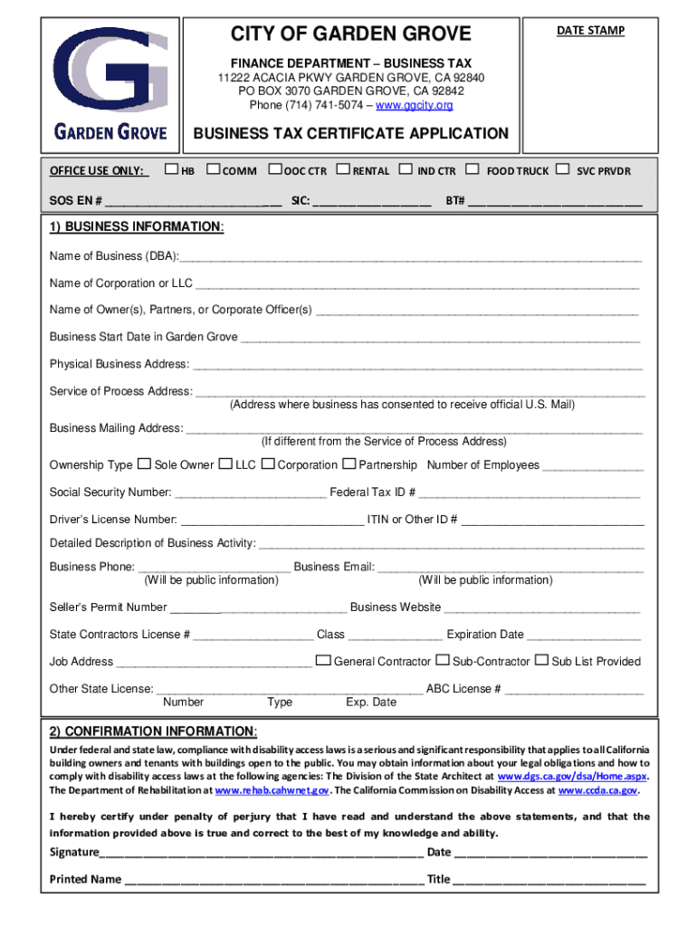 Fillable Online business-tax-certificate-application- ... Fax Email ...