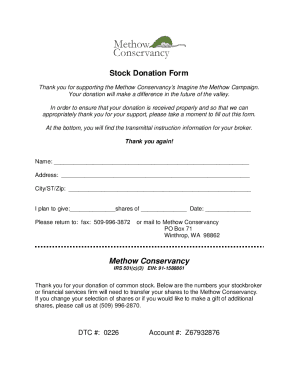 Fillable Online Stock Donation form cc.doc Fax Email Print - pdfFiller