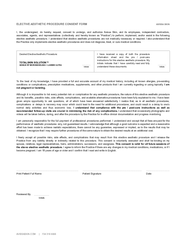 Fillable Online Cosmetic Procedures - Consent Forms Fax Email Print ...
