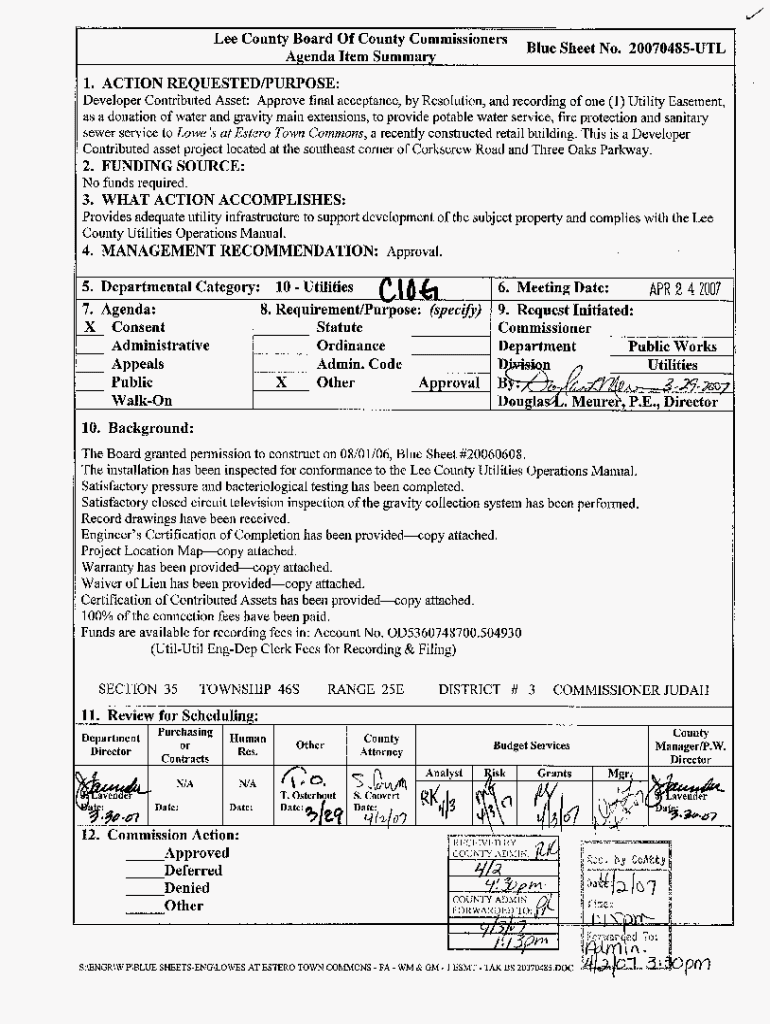 Fillable Online Blue Sheet No. 20070619-UTL Lee ... Fax Email Print ...