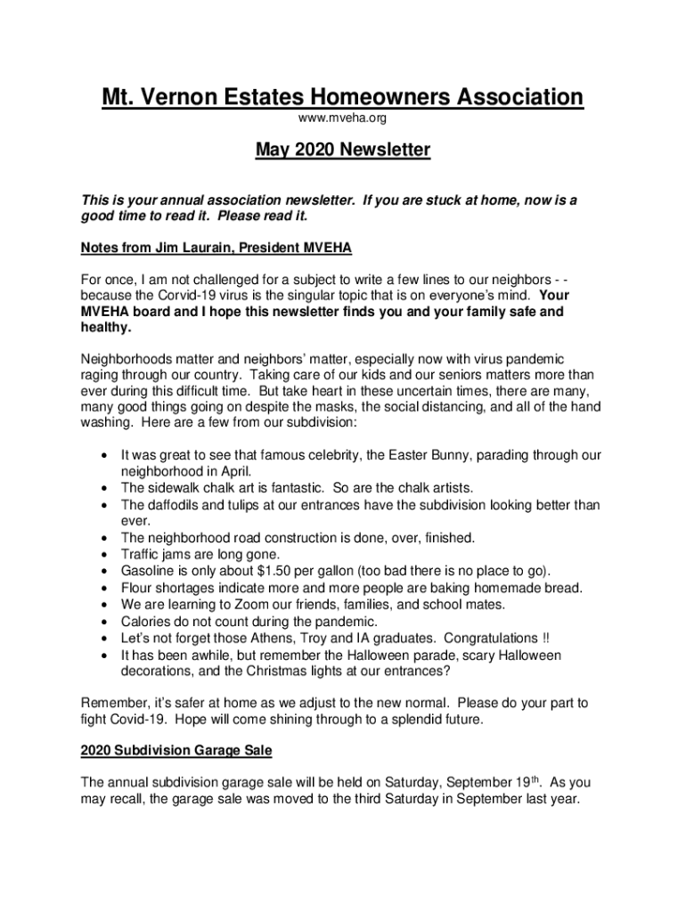 Fillable Online Stay Updated With Your Neighborhood and Community ...