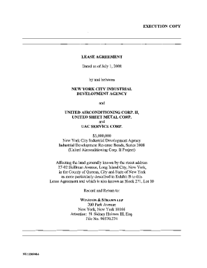 Fillable Online EXECUTION COPY LEASE AGREEMENT Dated as of July 1 ...