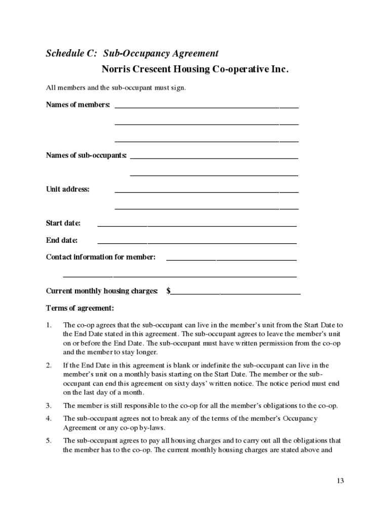 Fillable Online Schedule B: Long-term Guest Agreement ... Fax Email ...