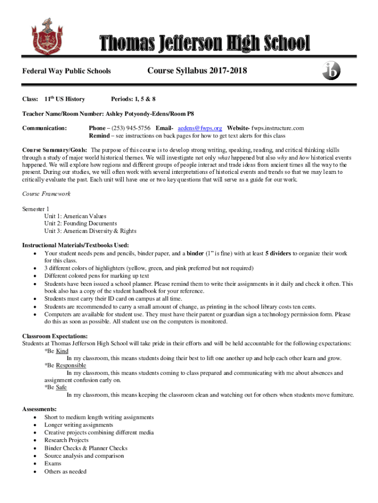Fillable Online AcademicsThomas Jefferson High School for Science and ... Fax Email Print ...