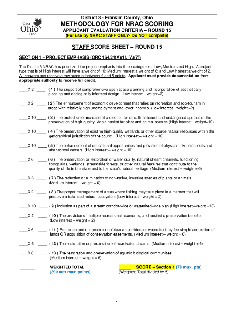 Fillable Online MODEL SCORING METHODOLOGY Fax Email Print - pdfFiller