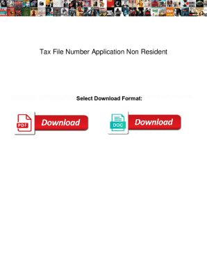 Fillable Online Tax File Number Application Non Resident. Tax File ...