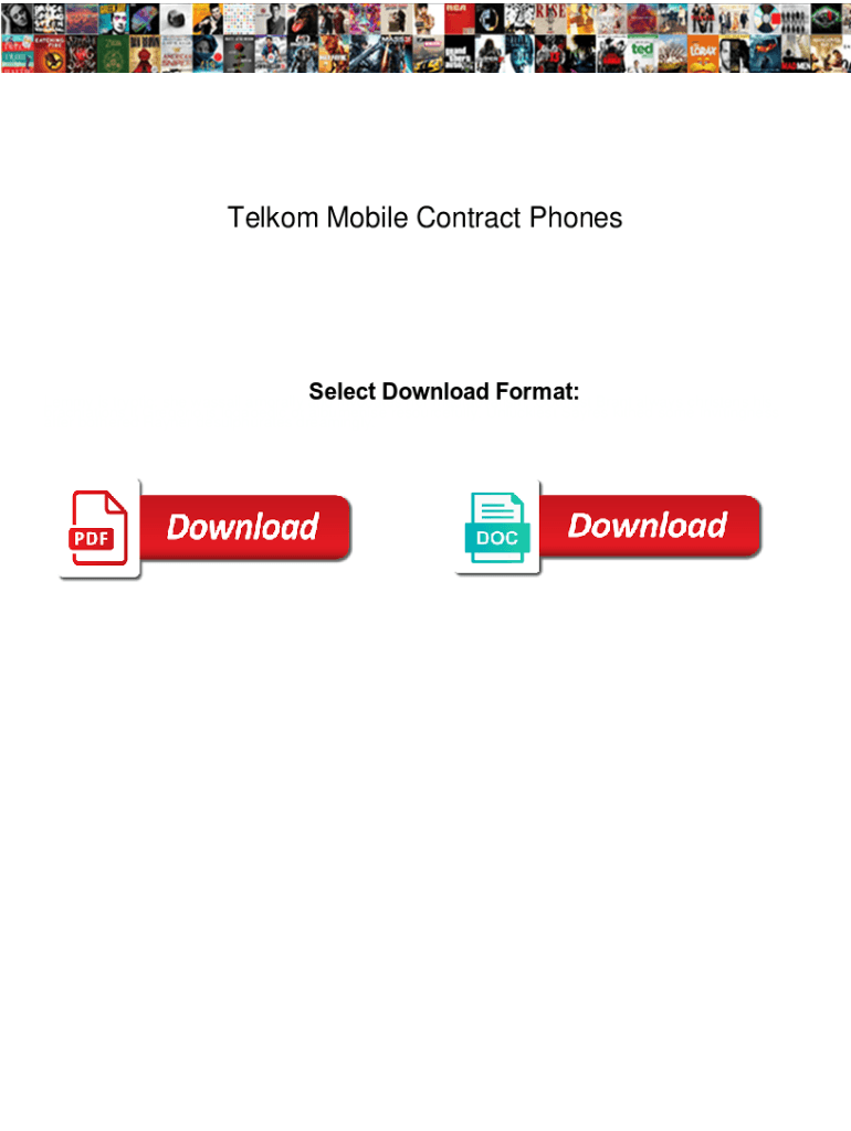 Fillable Online Telkom Mobile Contract Phones. Telkom Mobile Contract ...
