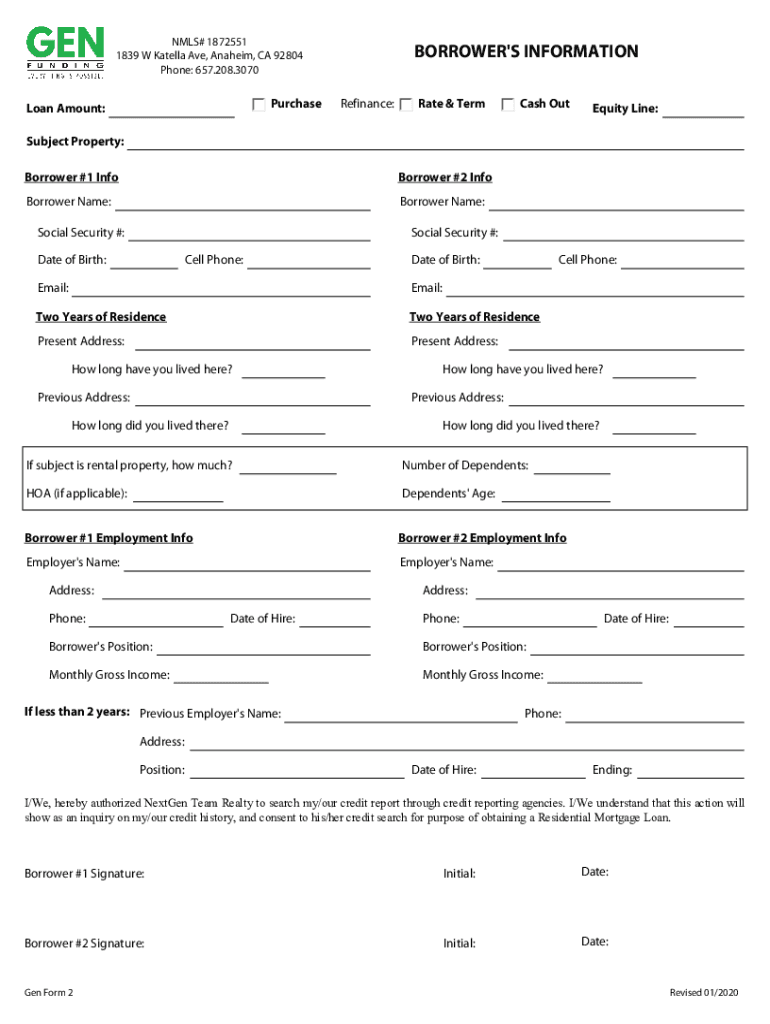 Fillable Online If the borrower has less than 25% business ownership, and ... Fax Email Print ...