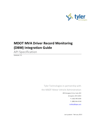 Fillable Online MDOT MVA Driver Record Batch Monitoring - Maryland.gov ...
