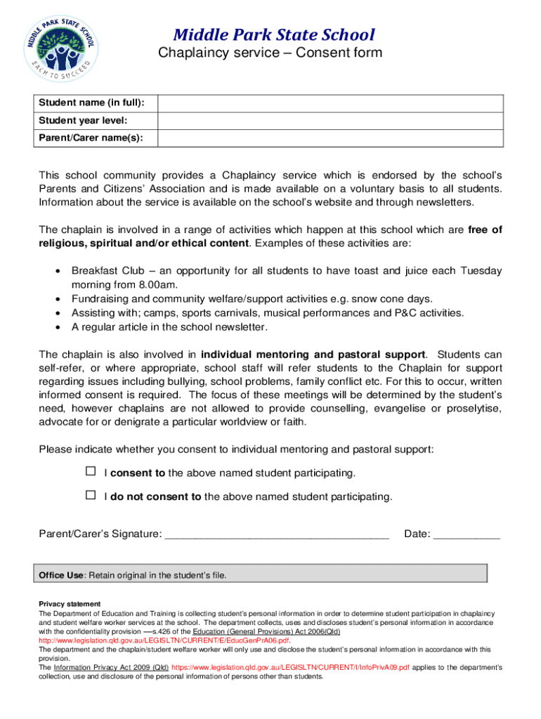 Fillable Online chaplaincy-service-consent-form.pdf Fax Email Print ...