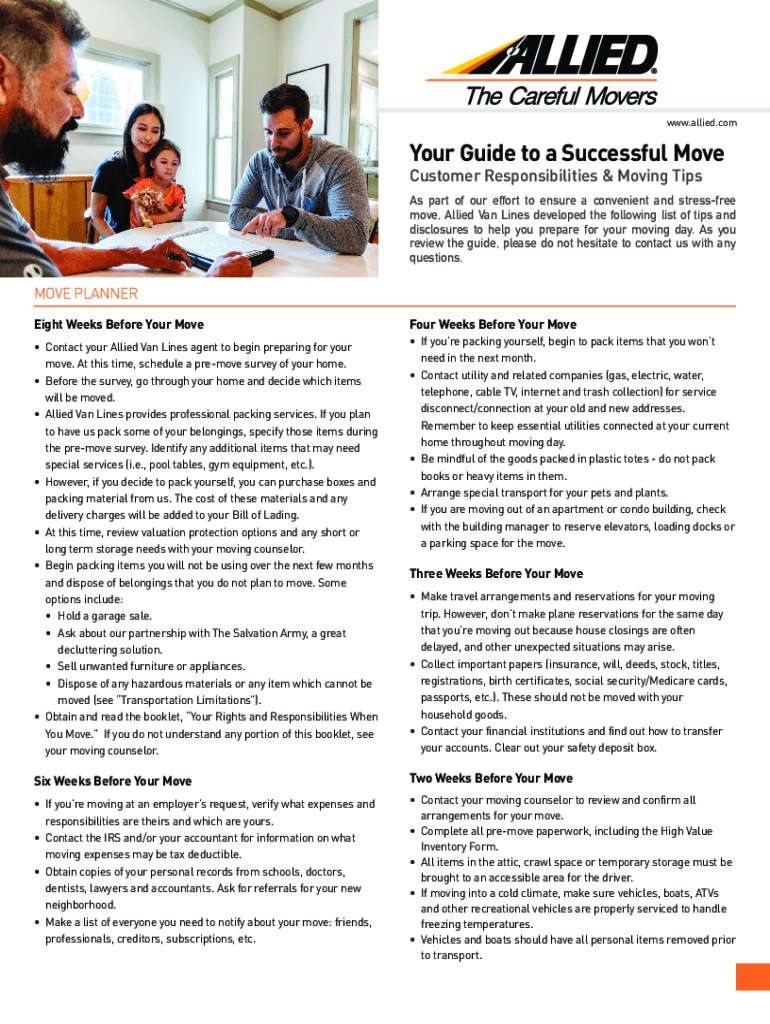 Fillable Online Printable Moving Forms Fax Email Print - pdfFiller