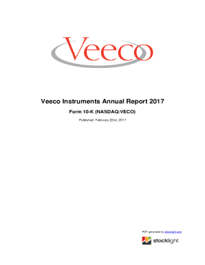 Fillable Online Veeco Instruments Inc (VECO) SEC Filing 10-K Annual ...