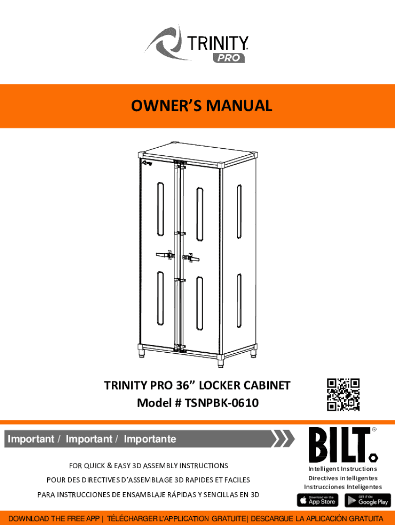 Fillable Online TRINITY PRO 36 in. W x 75.7 in. H x 24 in. D 18-Gauge ...