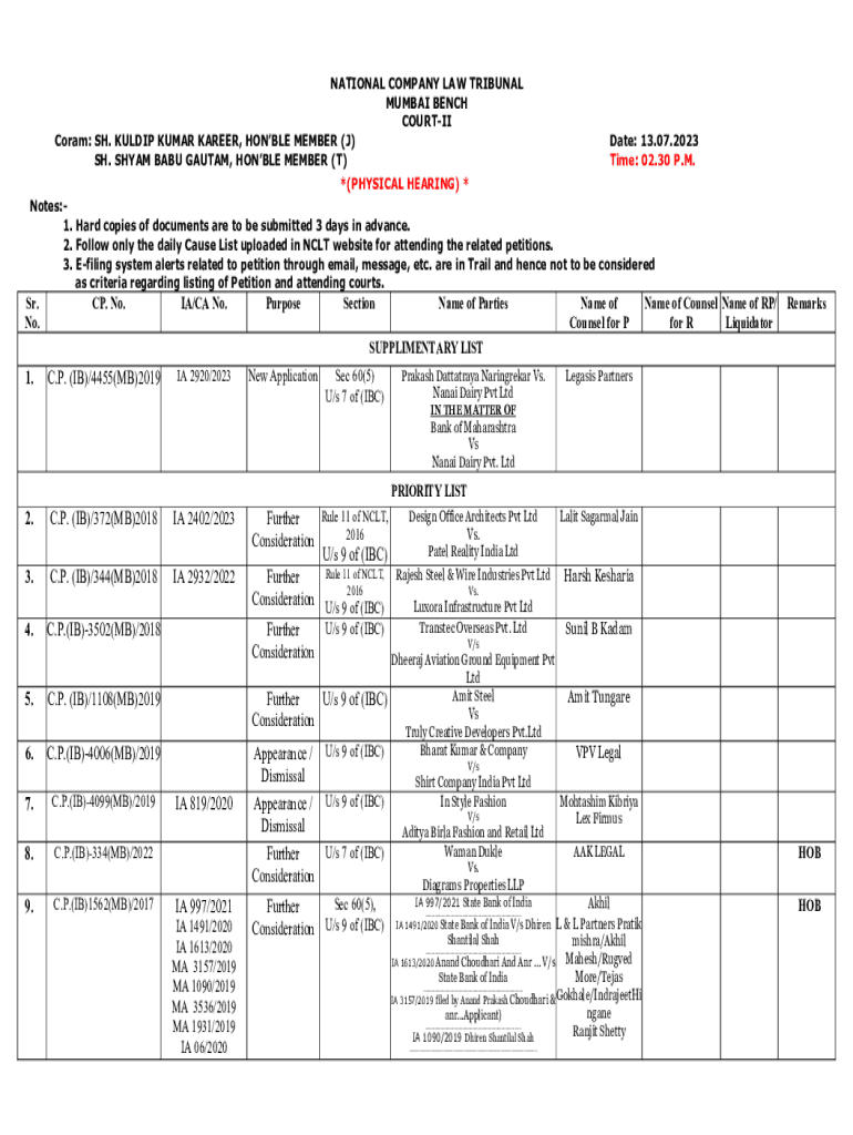 Fillable Online nclt gov Allegation Of Fraud In Appointment Of IRP As ...