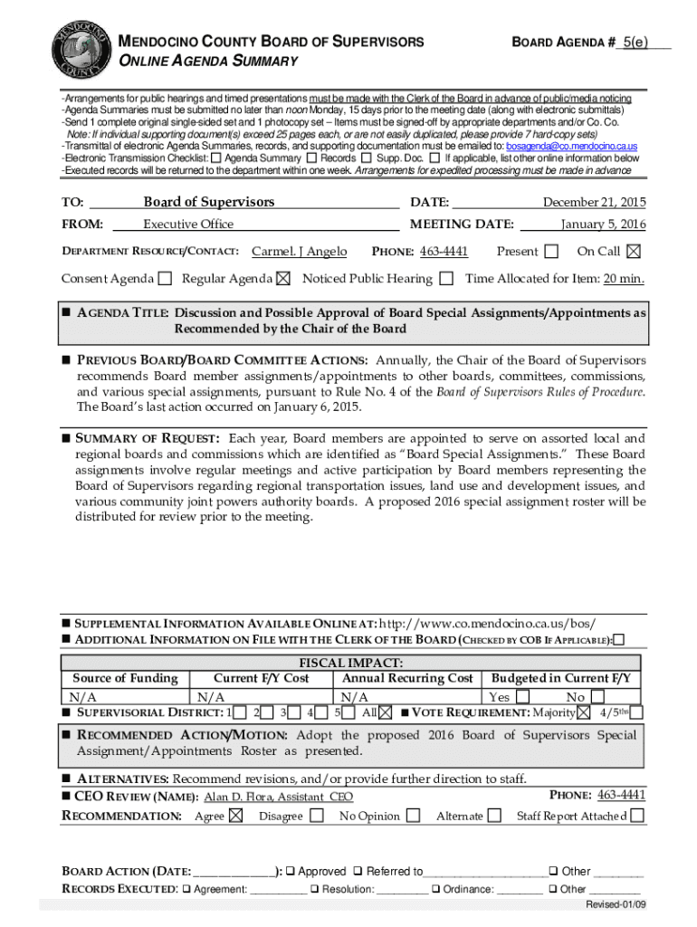 Fillable Online Fillable Online co mendocino ca MENDOCINO COUNTY ... Fax Email Print - pdfFiller