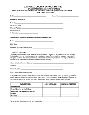 Fillable Online Home Schooled Form.pdf Fax Email Print - pdfFiller