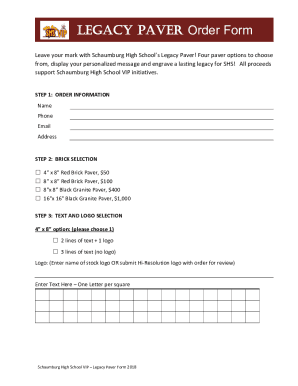 Fillable Online adc d211 LEGACY PAVER Order Form Fax Email Print - pdfFiller