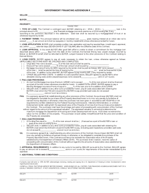 Fillable Online FREE 2+ FHA/VA Financing Addendum Sample Forms in ...