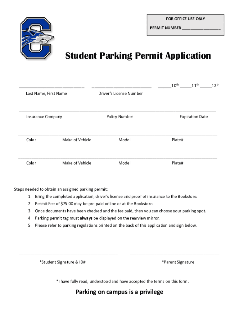 Fillable Online Parking Permits - Transportation and Parking Fax Email Print - pdfFiller
