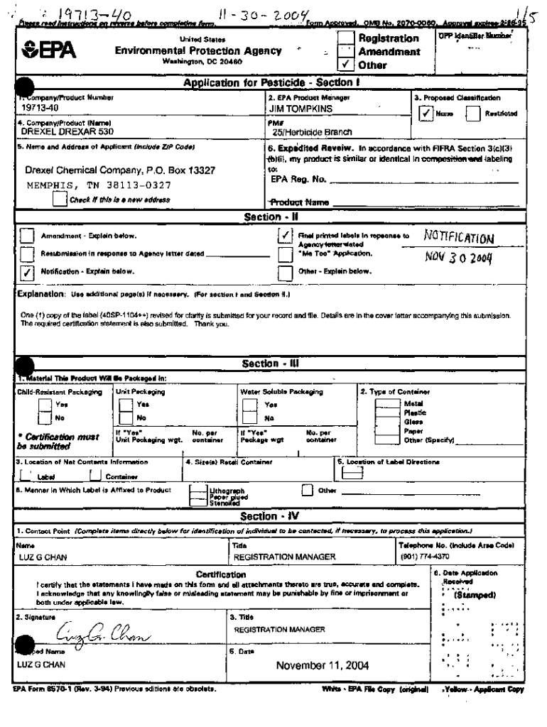 Fillable Online U.S. EPA, Pesticide Product Label, DREXAR 530, 11/30 ...