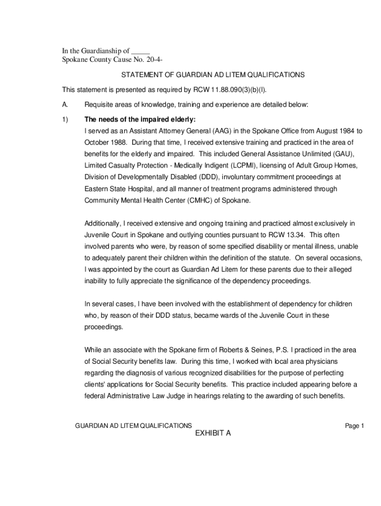 Fillable Online statement of guardian ad litem qualifications Fax Email ...