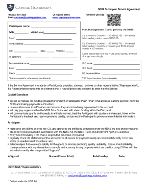 Fillable Online NDIS Participant Service Agreement Fax Email Print ...