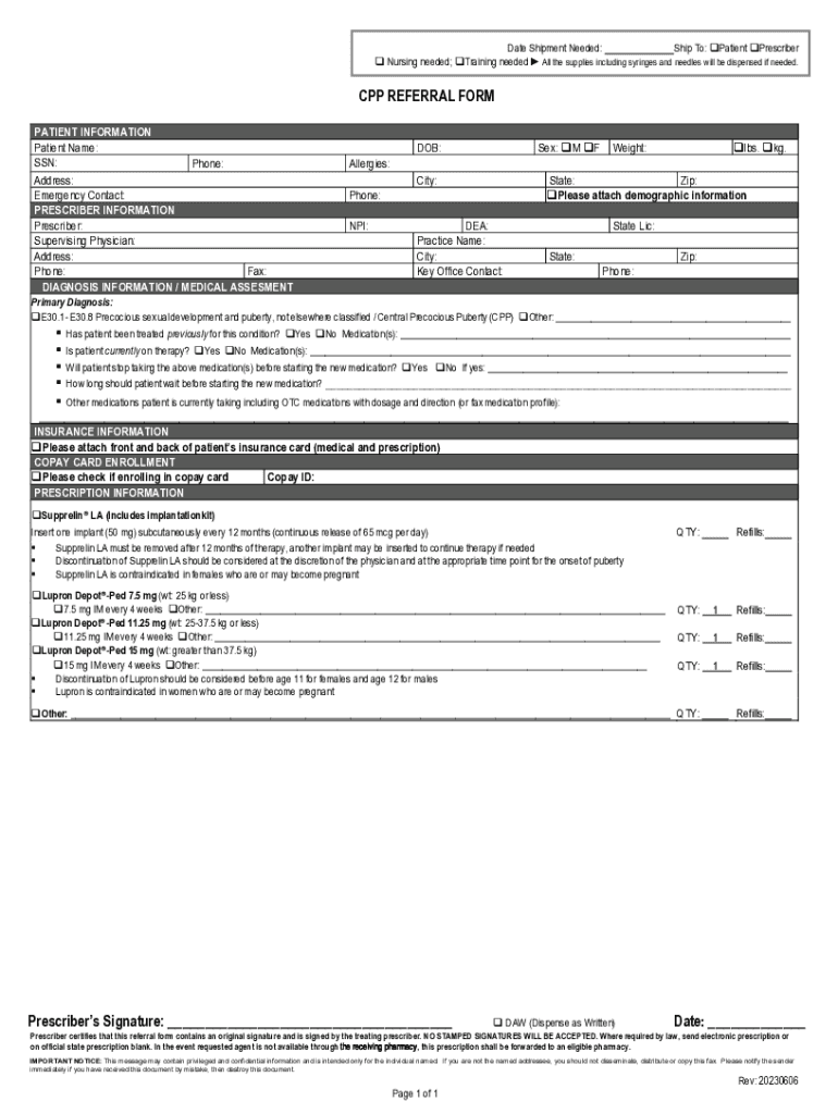 Fillable Online Acaria Health - VA-CT- CPP Referral Form. CPP Referral ...