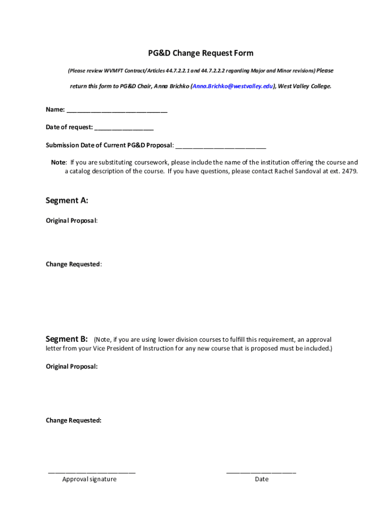 Fillable Online PURCHASE ORDER CHANGE REQUEST Fax Email Print - pdfFiller
