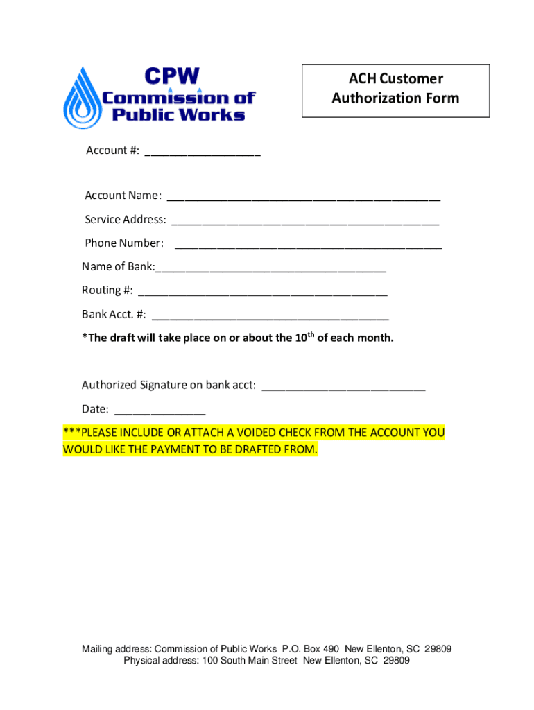 Fillable Online Free ACH Authorization FormRecurring Template Fax Email Print - pdfFiller