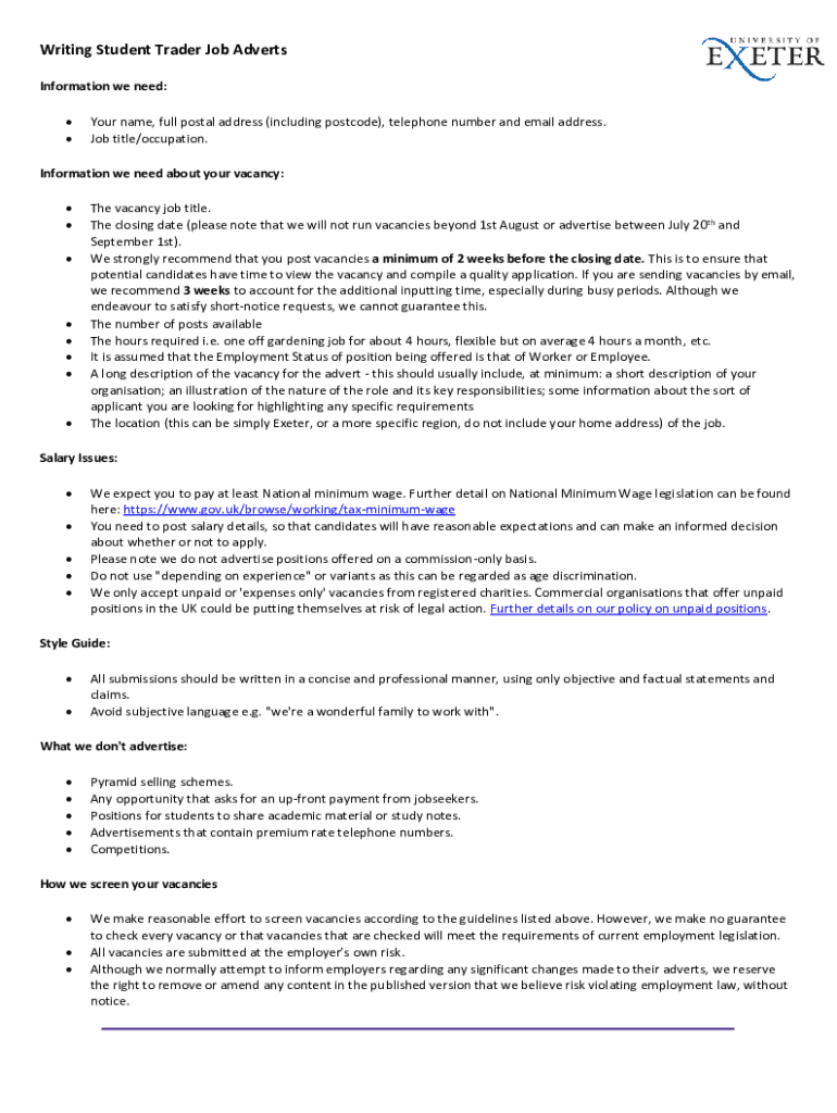 Fillable Online How to Ask for More Details from a Job Advert (with ...