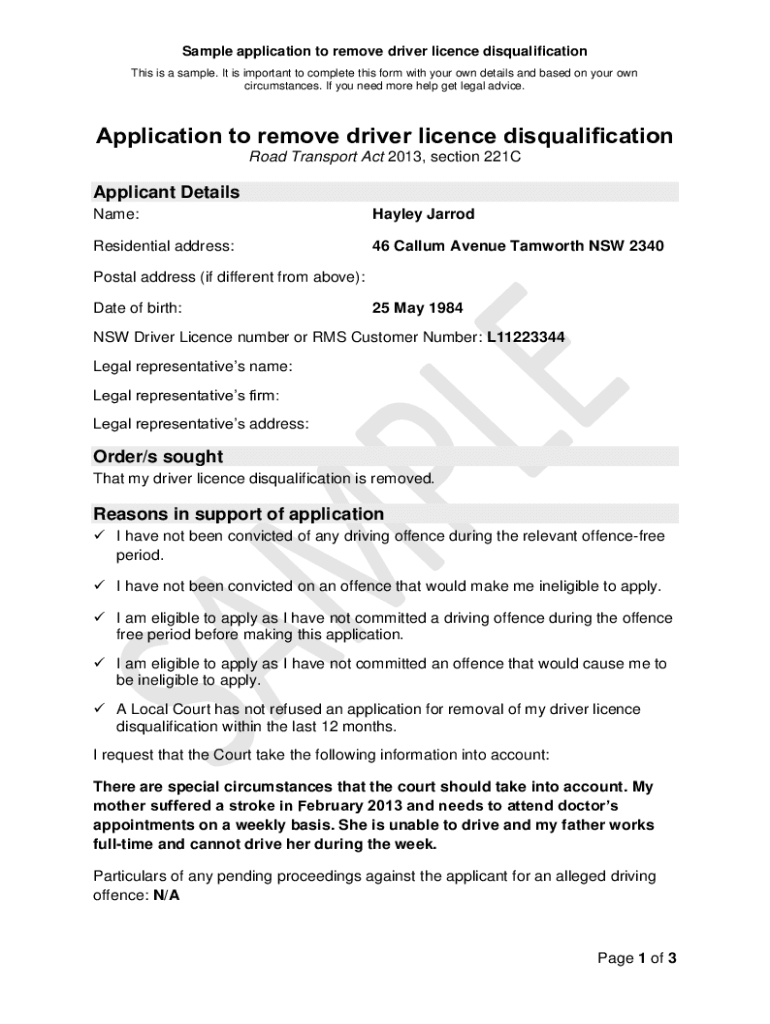 Fillable Online Has your licence been disqualified for more than two ...