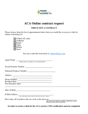 Fillable Online ACA online contract request.pub Fax Email Print - pdfFiller