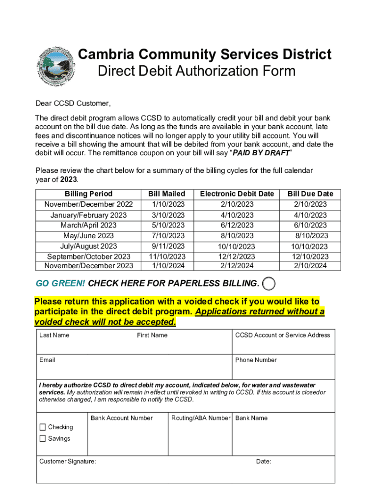 Fillable Online Direct Debit Form 2023 (Fillable) Fax Email Print ...