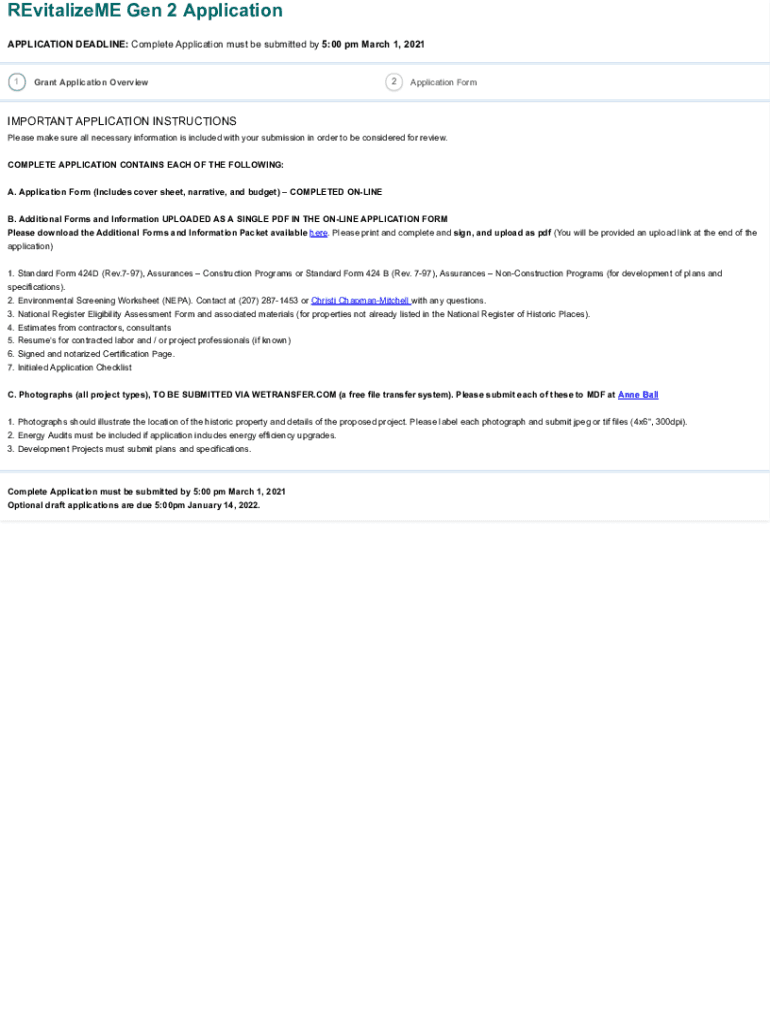 Fillable Online REvitalizeME Gen 2 Application Fax Email Print - pdfFiller