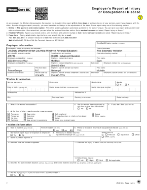 Fillable Online Employer's Report of Injury or Occupational Disease Fax ...